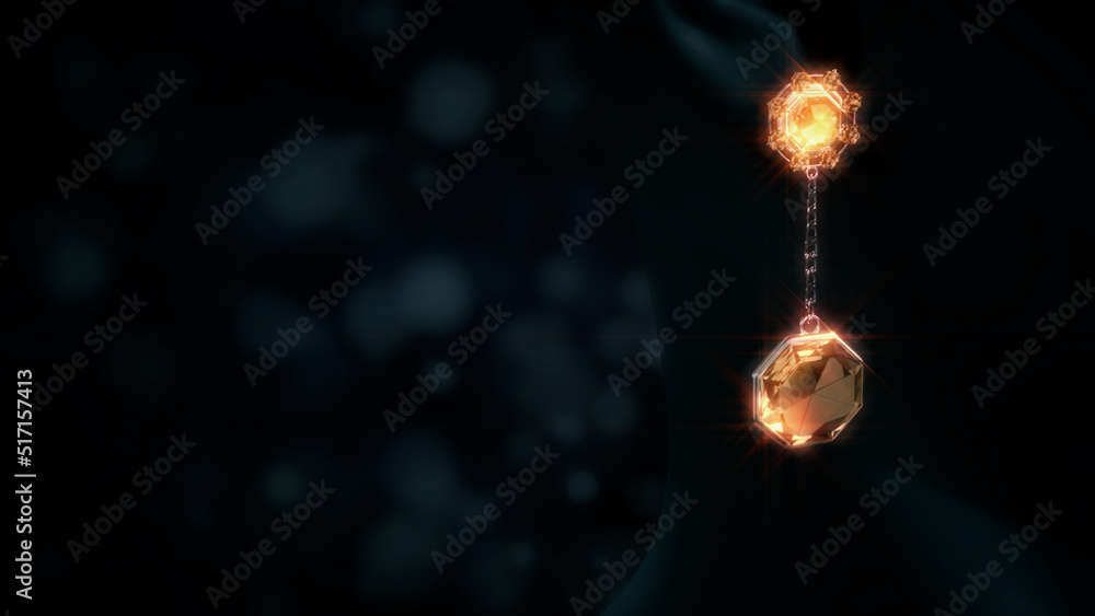 Glowing cute shackle with gem stone on female head mannequin ...