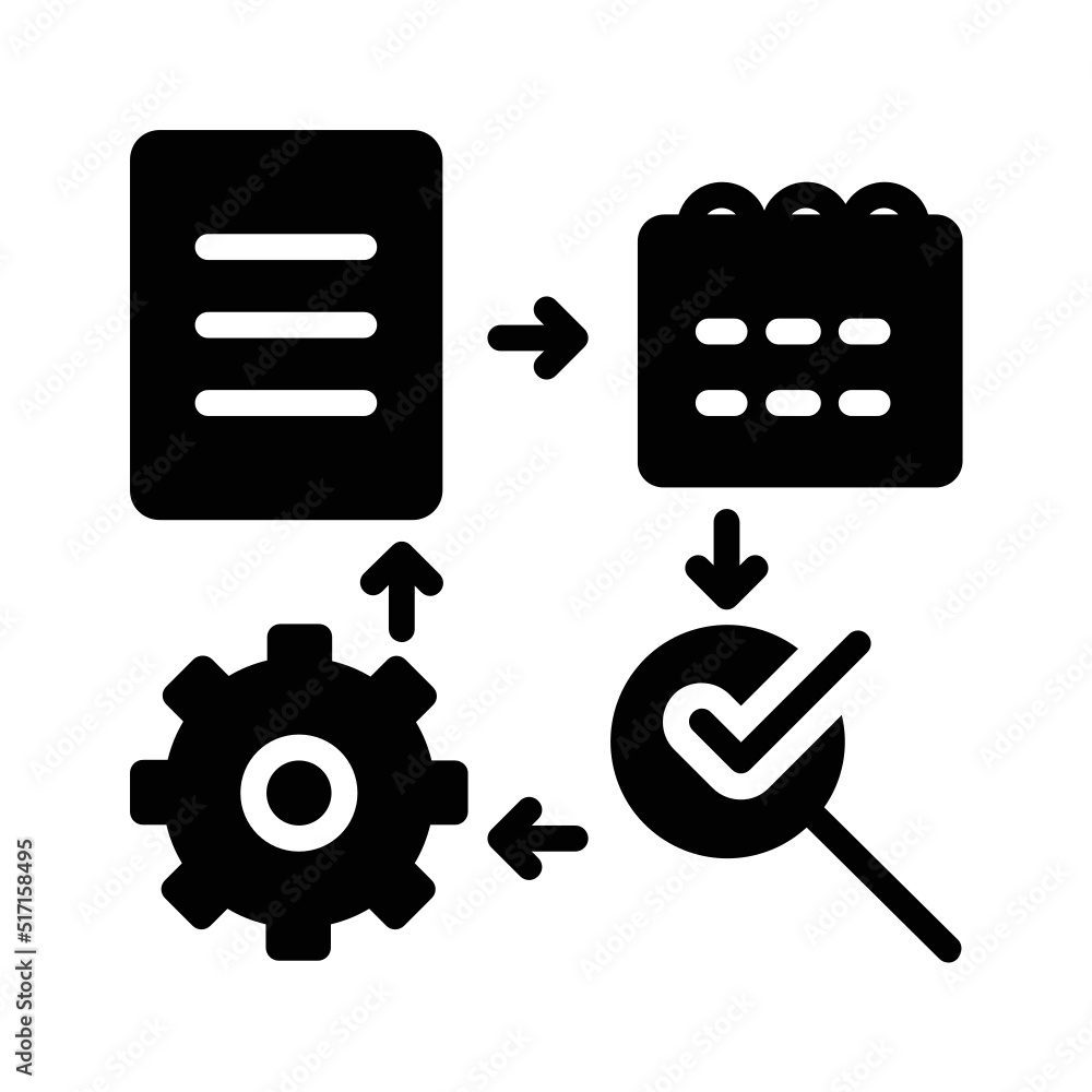 Black solid icon for Pdca Stock Vector | Adobe Stock