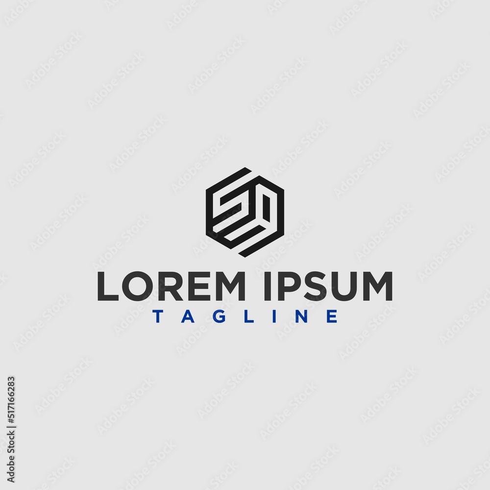 as sa hexagon logo design Stock Vector | Adobe Stock
