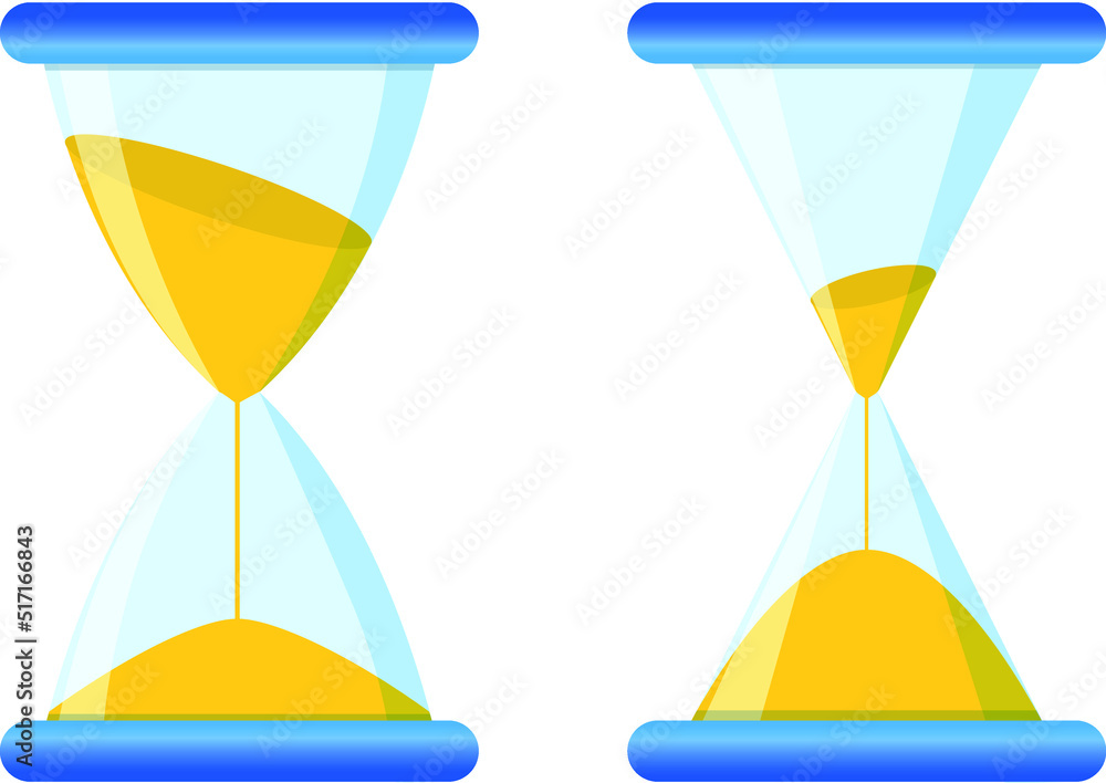 Simple vector hourglass of various shapes. Hourglass for animation ...