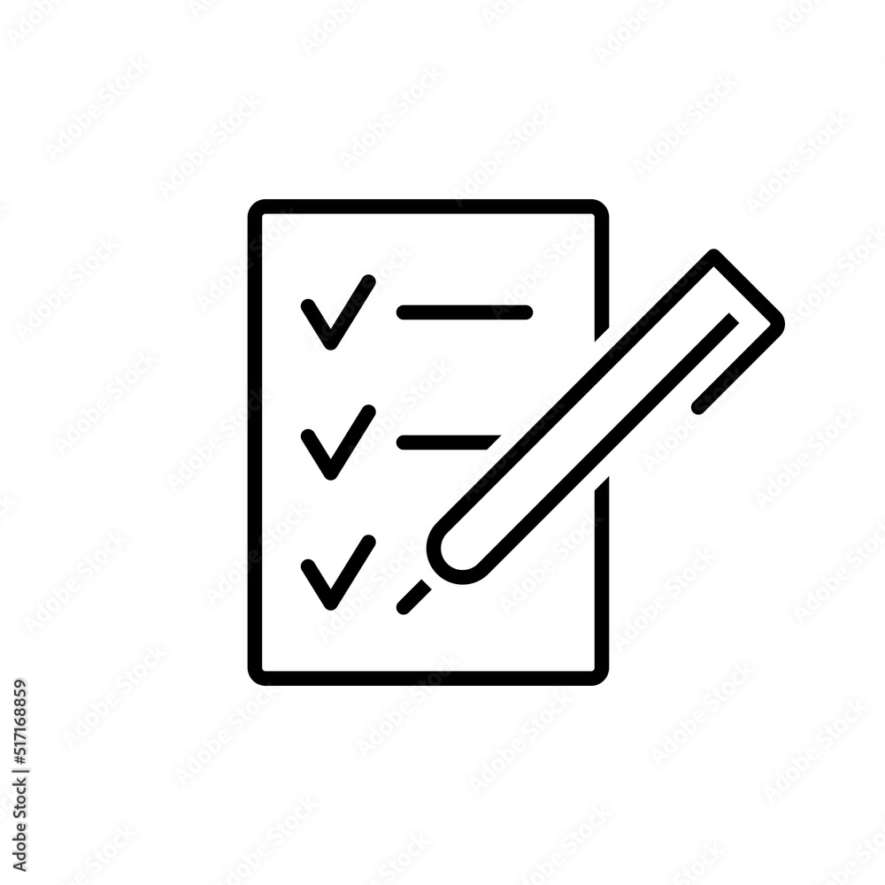 Checklist line icon. Clipboard with checkmarks. List with ticks, check ...