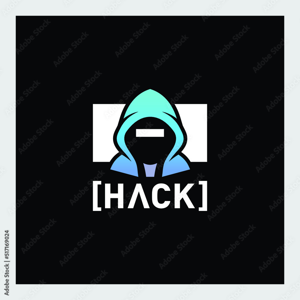 hacker character logo design Stock Vector | Adobe Stock