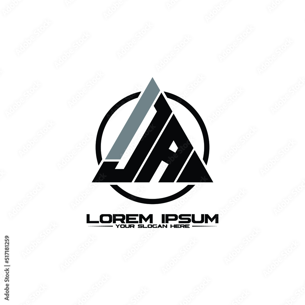 Letter JA triangle logo design vector Stock Vector | Adobe Stock
