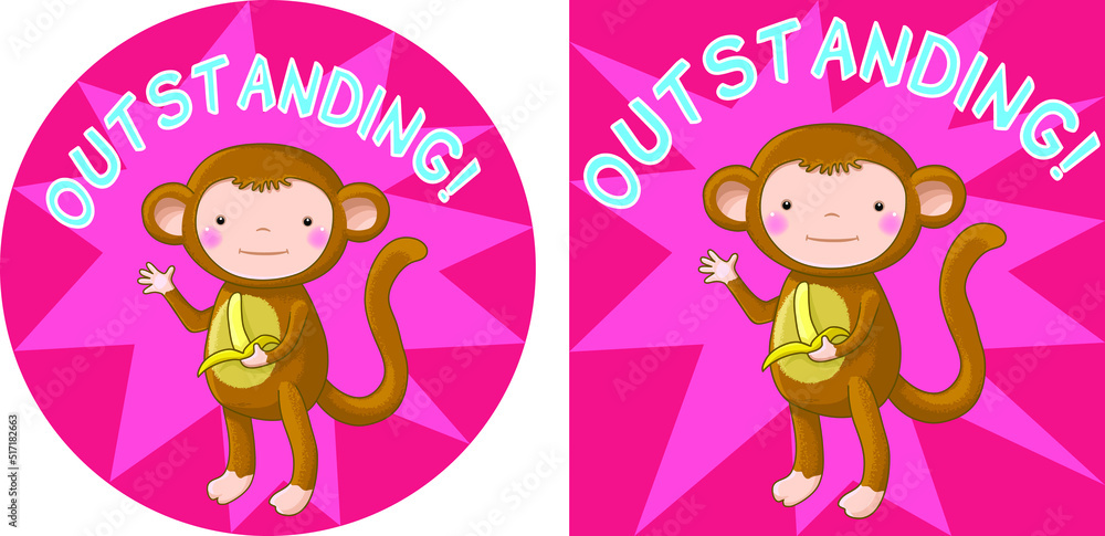 Reward children stickers collection with cure animals. Teachers award ...