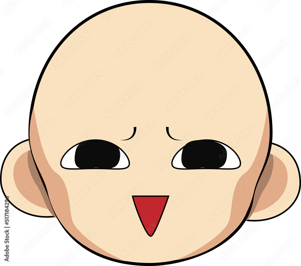 Cartoon Happy face shape smile Emoji Stock Illustration | Adobe Stock