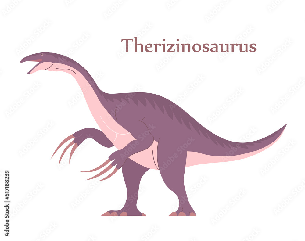 Ancient pangolin therizinosaurus. Long claws on paws. Herbivorous ...