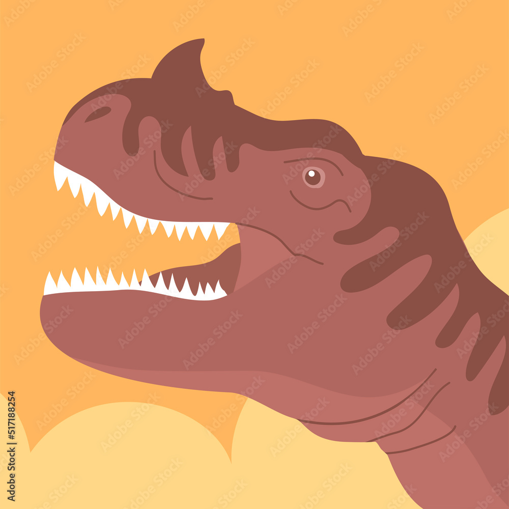Predatory dinosaur ceratosaurus of the Jurassic period. Monster head ...