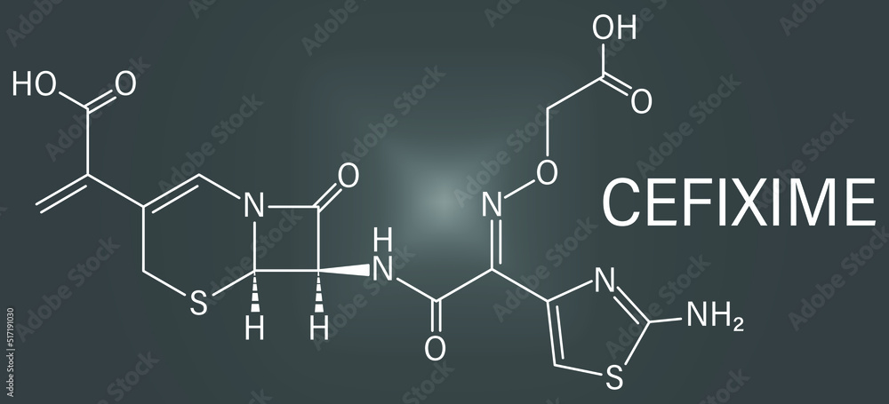 Skeletal Formula Of Cefixime Antibiotic Drug Molecule Stock Vector Adobe Stock