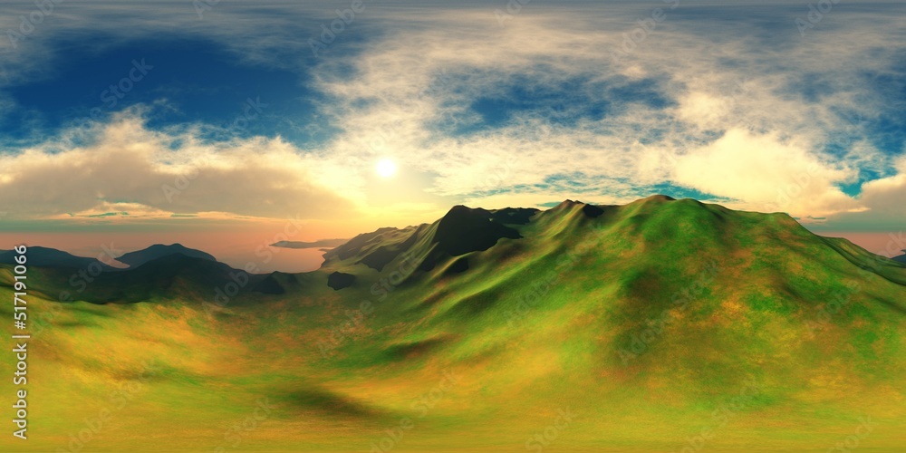 landscape, environment map ,HDRI High resolution map. Round panorama ...