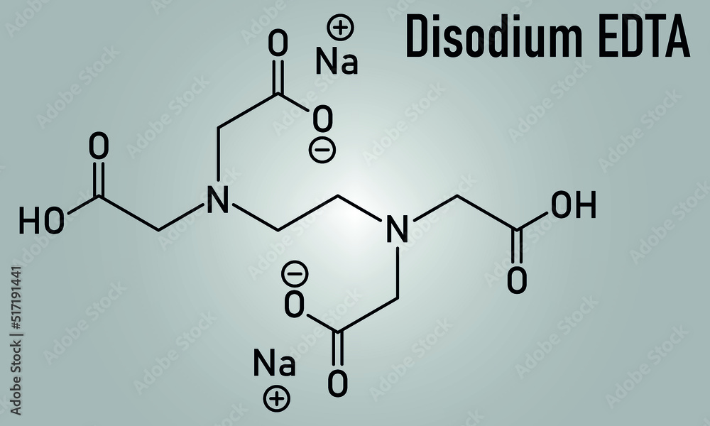 Skeletal formula of Disodium edetate or disodium EDTA drug molecule. Stock Vector | Adobe Stock