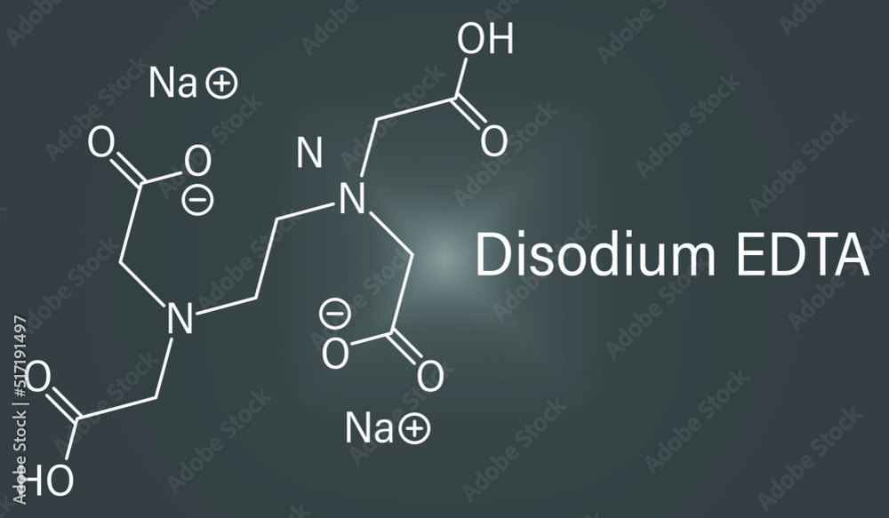 Skeletal formula of Disodium edetate or disodium EDTA drug molecule ...