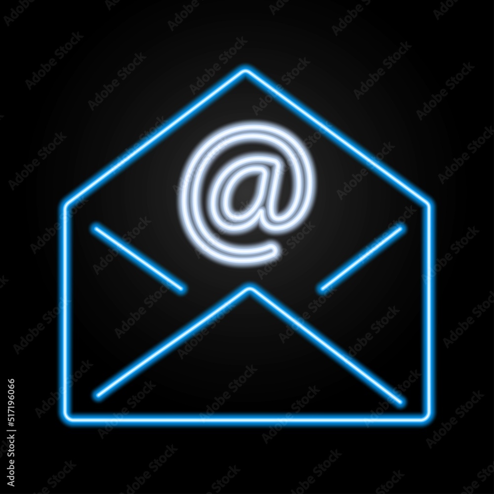 mail neon sign, modern glowing banner design, colorful modern design ...
