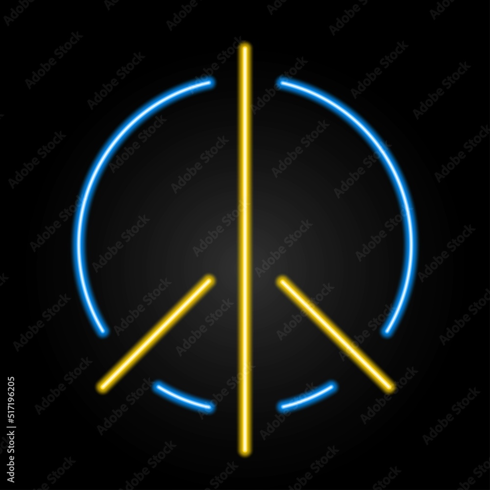 peace neon sign, modern glowing banner design, colorful modern design ...
