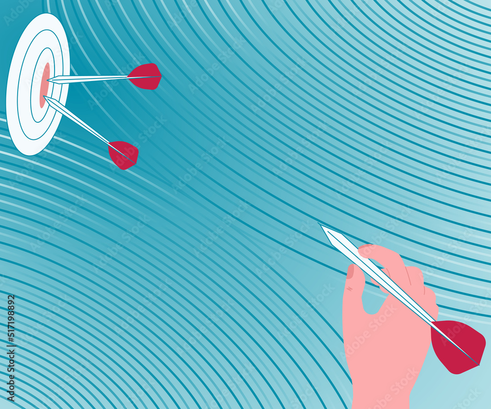 Presenting Message Hitting Target Concept, Abstract Announcing Goal ...