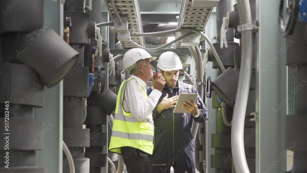 Engineer men or worker team, people working in industry factory ...
