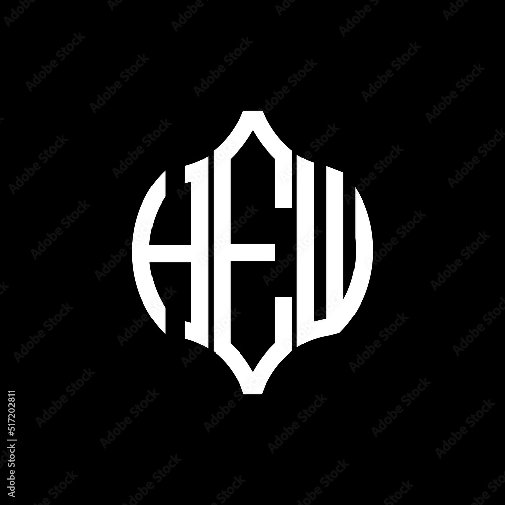 HEW letter logo. HEW best black background vector image. HEW Monogram ...