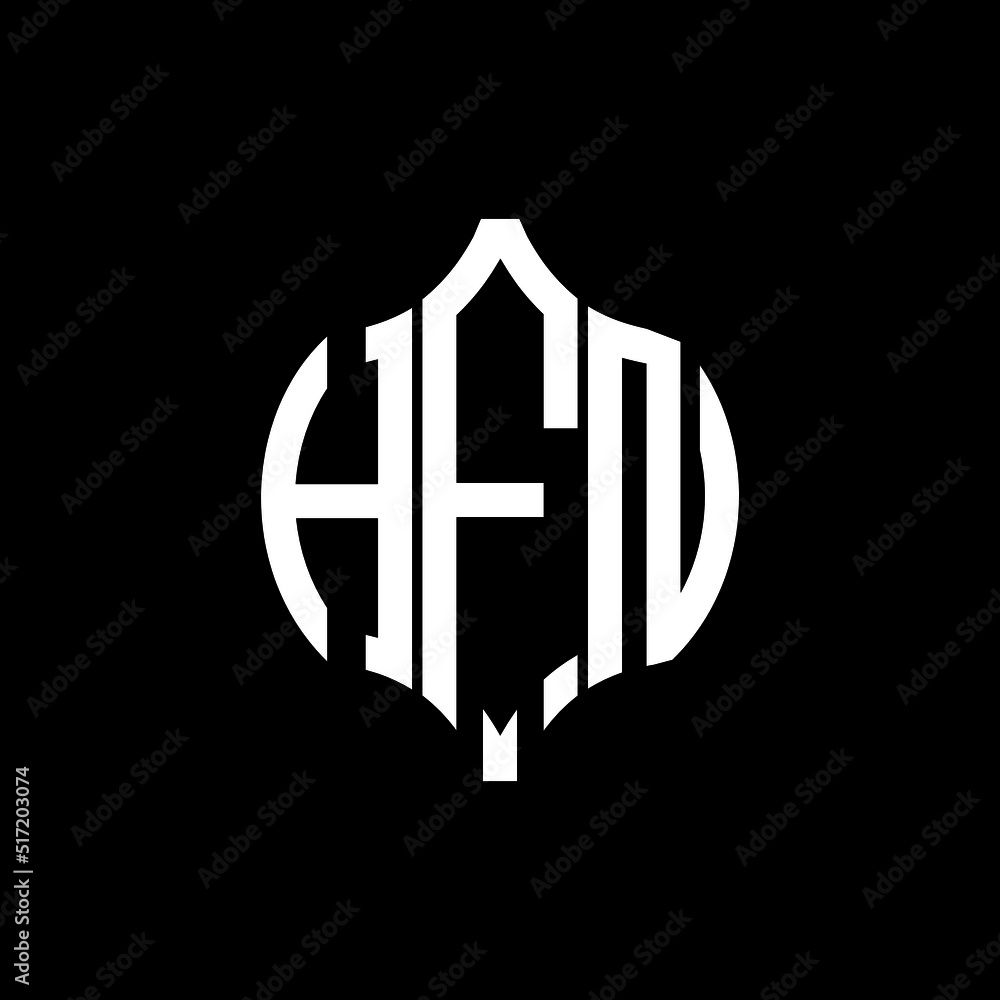 HFN letter logo. HFN best black background vector image. HFN Monogram ...