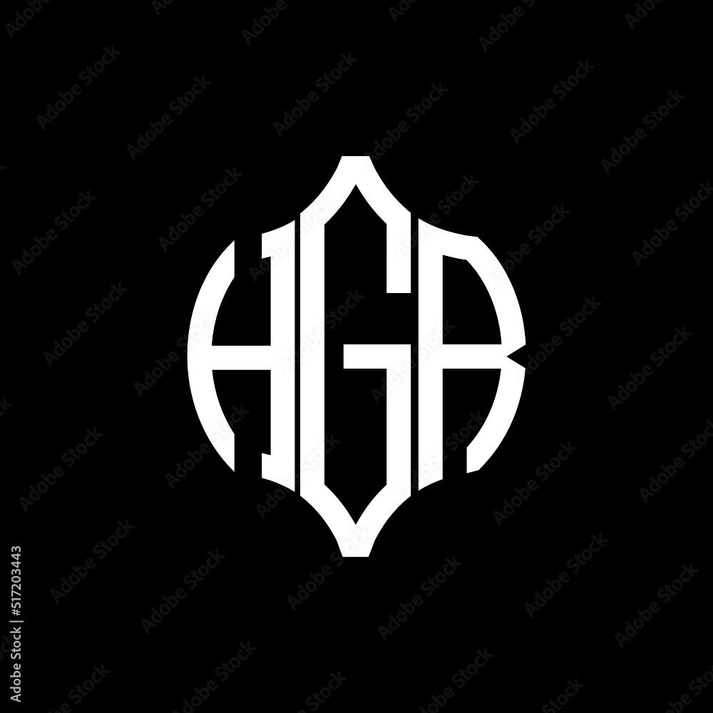 HGR letter logo. HGR best black background vector image. HGR Monogram ...
