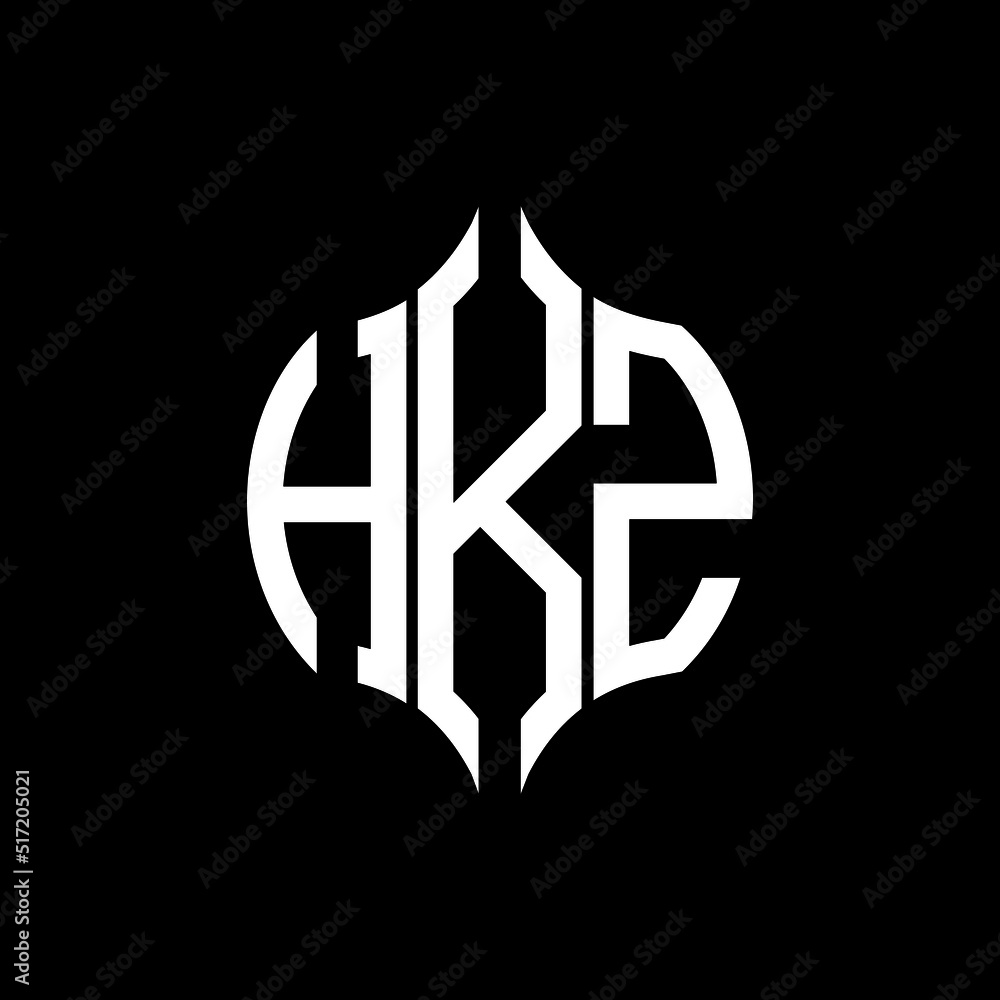 HKZ letter logo. HKZ best black background vector image. HKZ Monogram ...