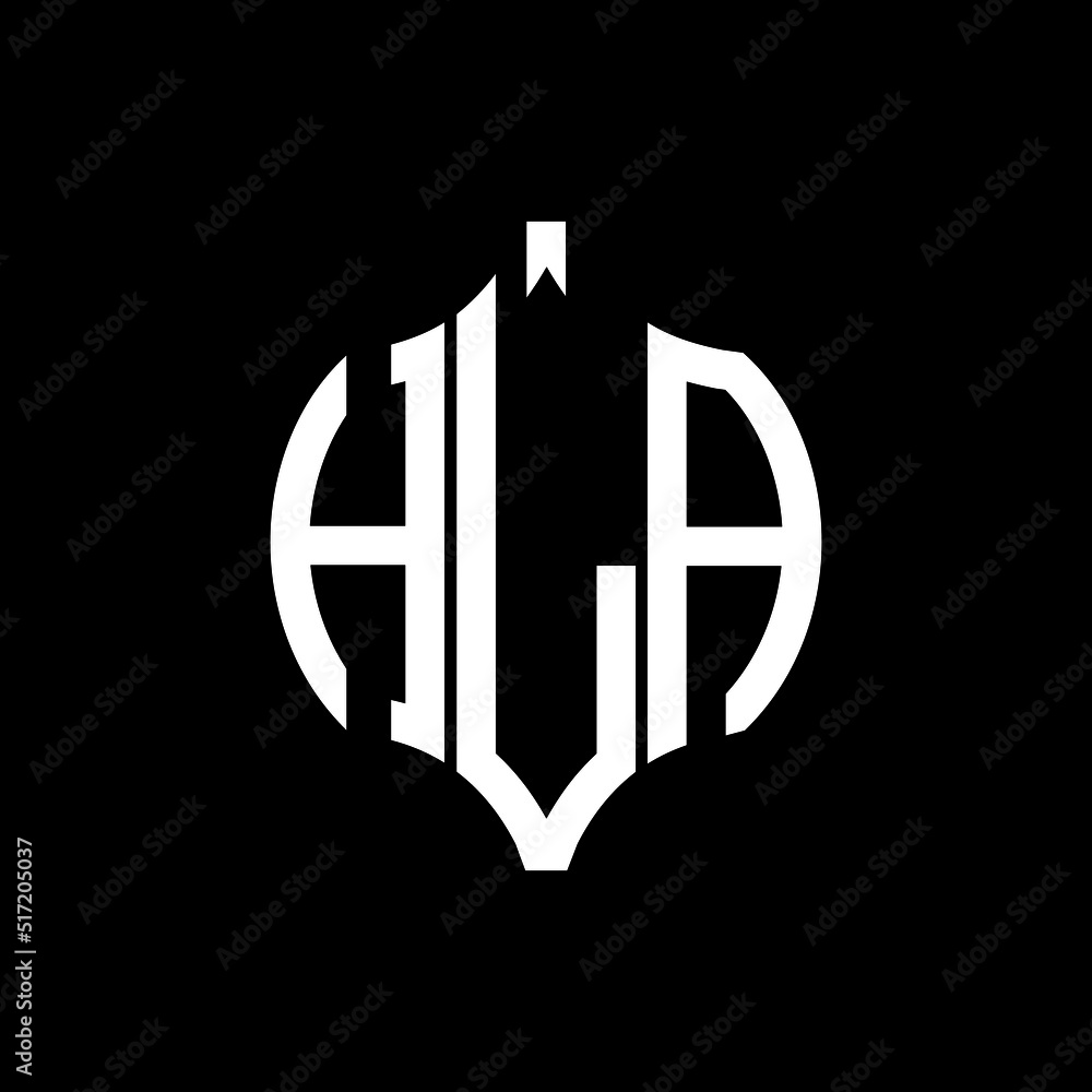 HLA letter logo. HLA best black background vector image. HLA Monogram ...