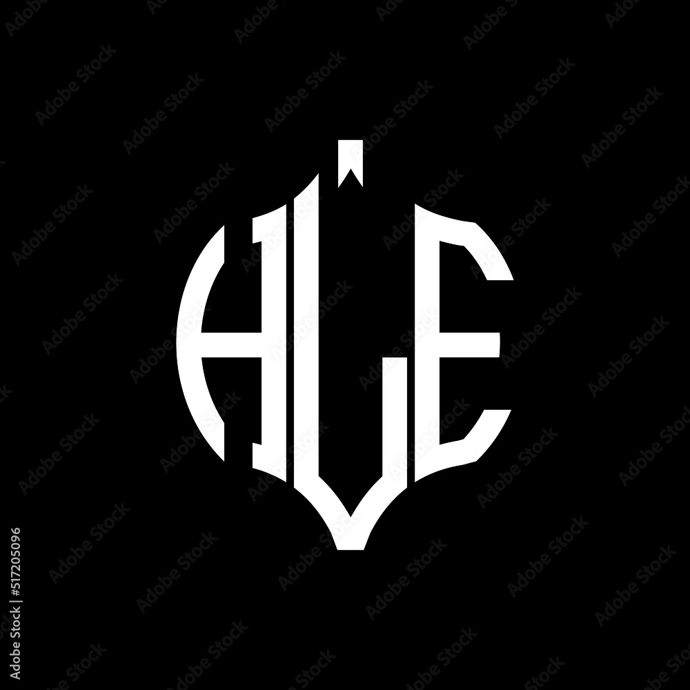 HLE letter logo. HLE best black background vector image. HLE Monogram ...