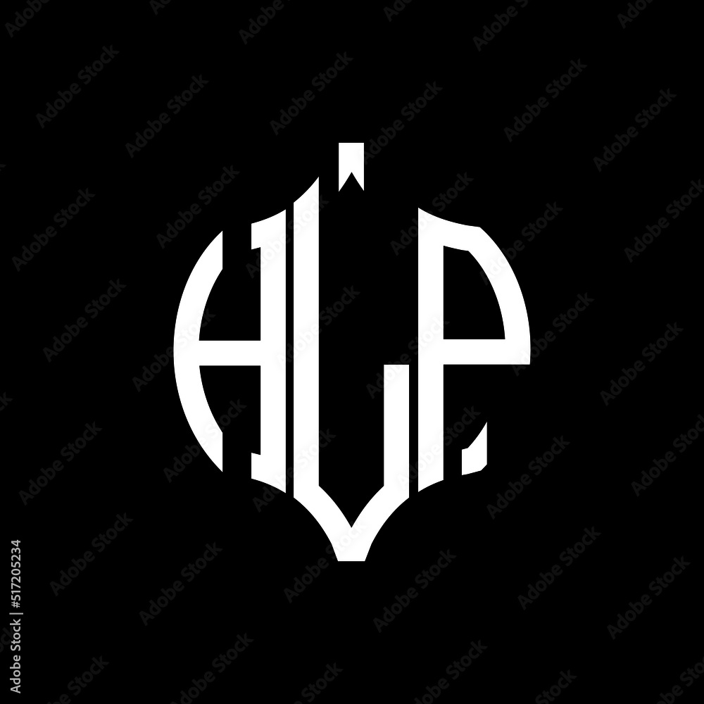 HLP letter logo. HLP best black background vector image. HLP Monogram ...