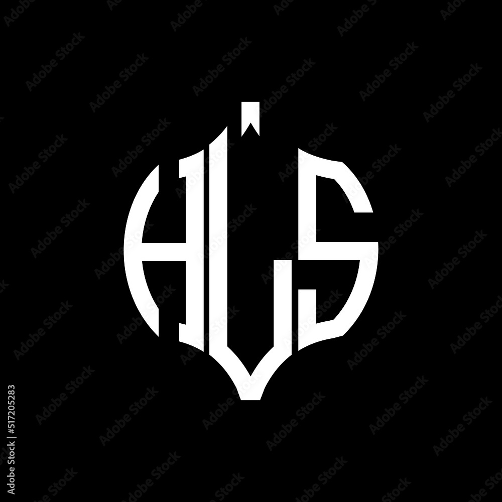 HLS letter logo. HLS best black background vector image. HLS Monogram ...
