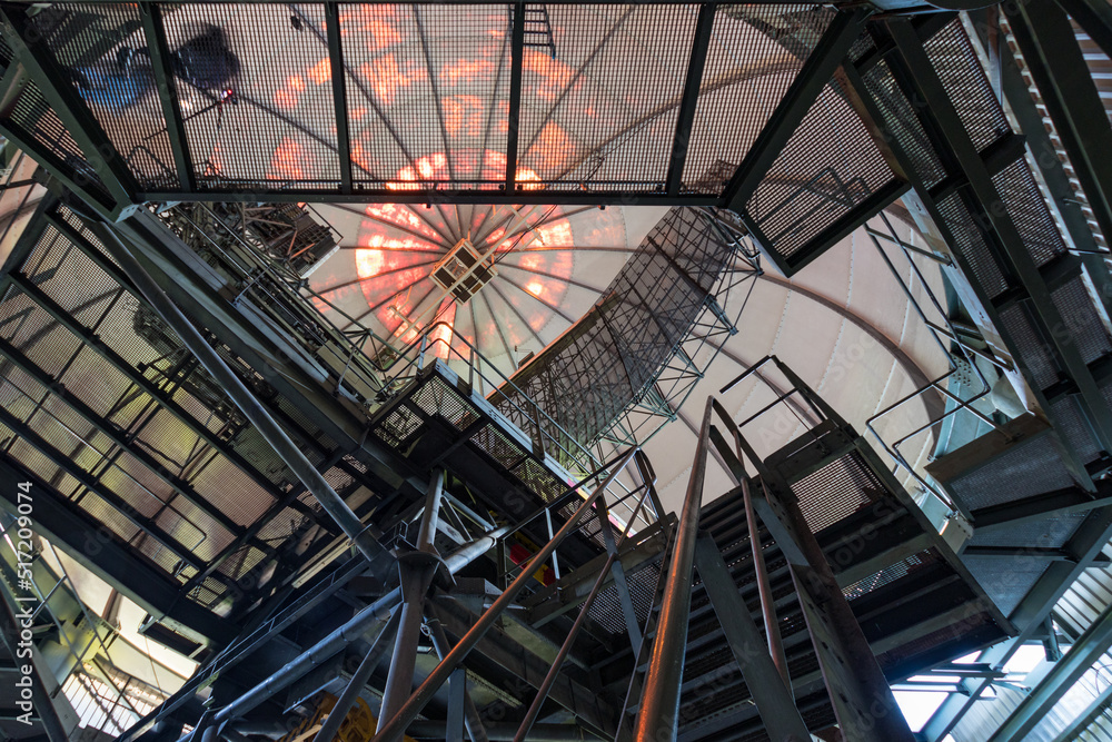 Inside of a military radar dome. Giant dome of a radar antenna Stock ...