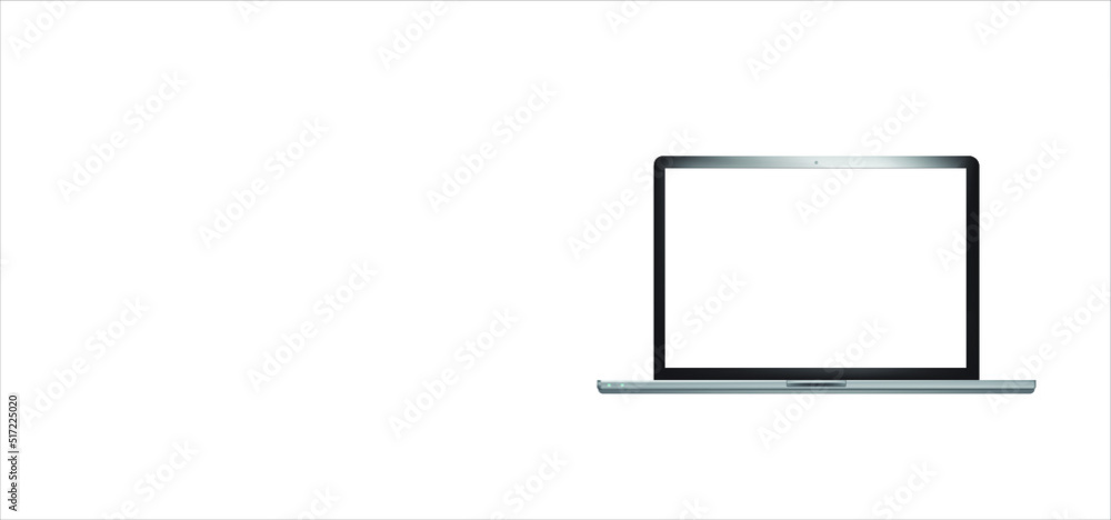 Laptop split blank screen display pc mockup vector.Modern laptop ...