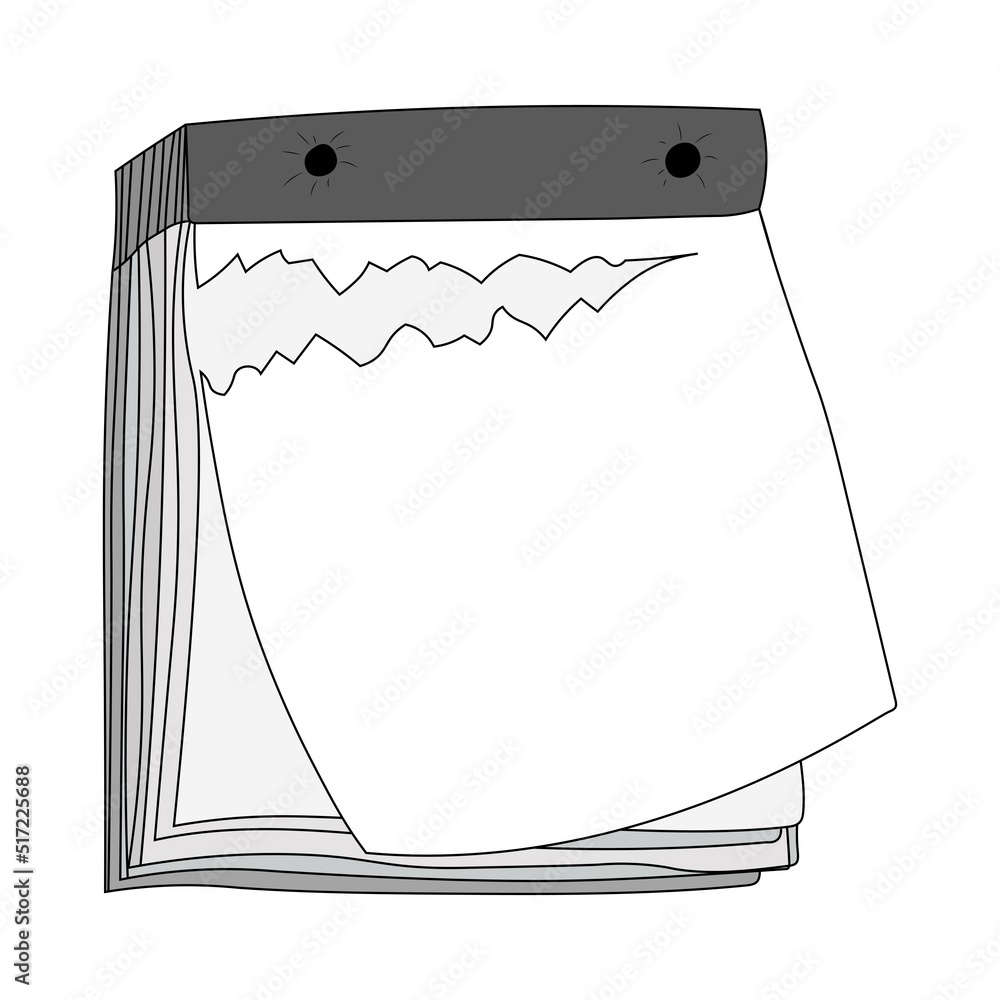 tear-off calendar with a tear-off sheet, blank white piece for writing ...