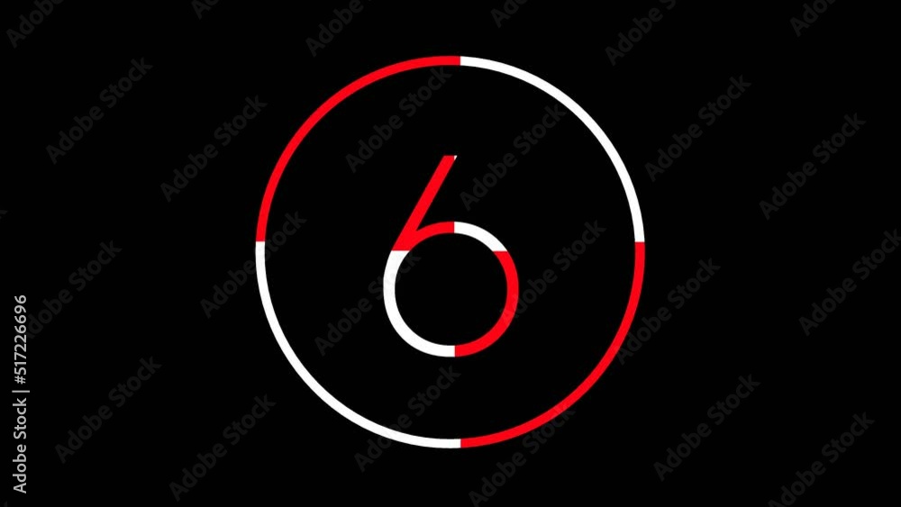 Vidéo Stock 10 seconds countdown on circle with red and white color ...