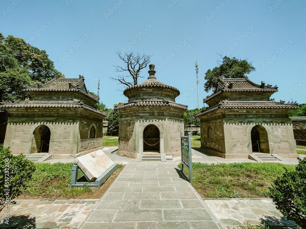 Beautiful shot of the Tianyi tomb eunuch tomb complex in Beijing region Stock Photo | Adobe Stock