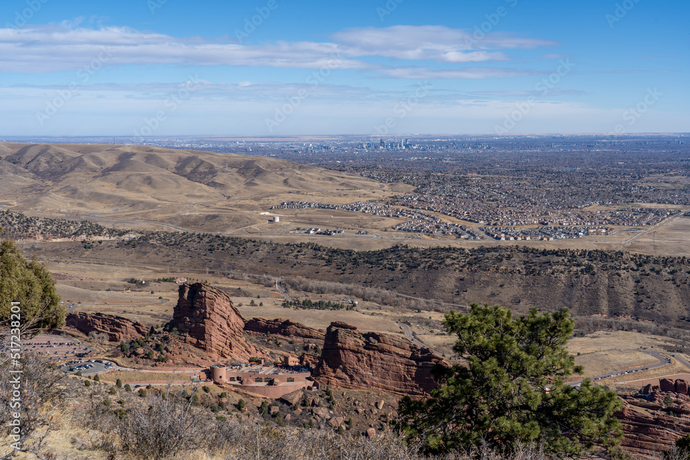 The view of Downtown Denver and Red Rocks Amphitheater from Mount ...