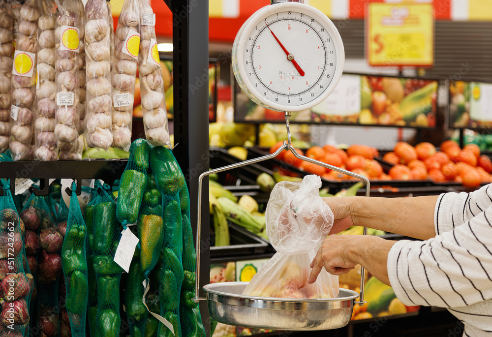 hands weigh food Stock Photo | Adobe Stock