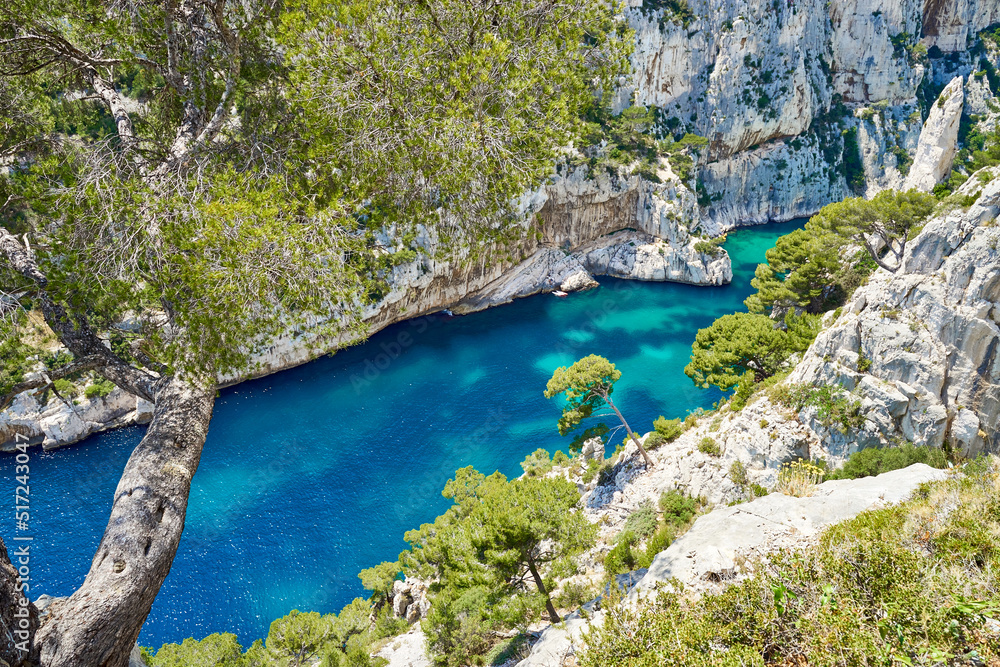 Calanque "d'En-Vau" in the Calanques National Park next to Marseilles ...
