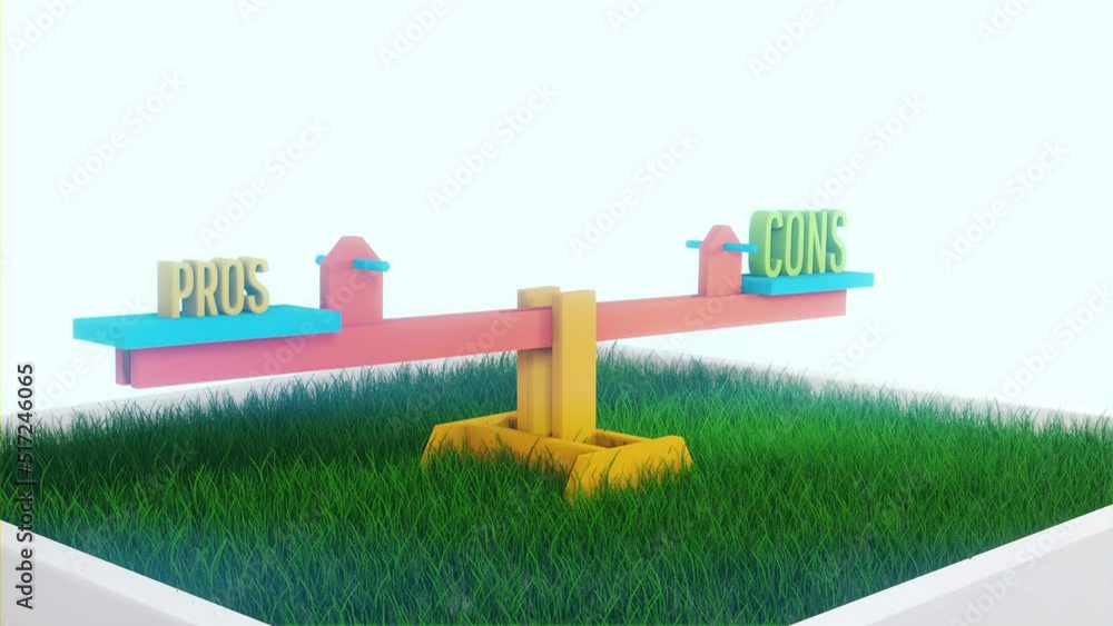 Pros Cons Scale Compare Positives Negatives 3d Animation Stock Video ...