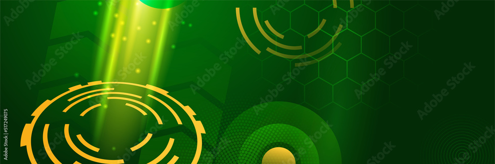 Yellow gold technology digital banner design. Design modern luxury ...