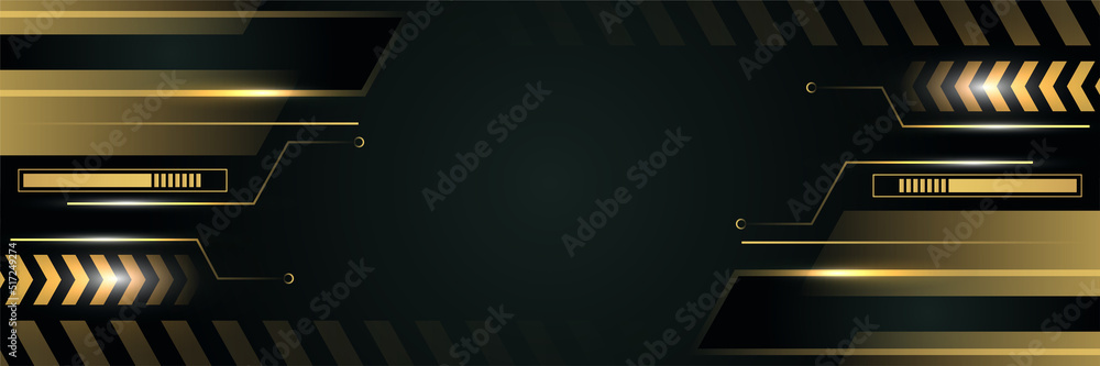 Black gold technology digital banner design. Design modern luxury ...