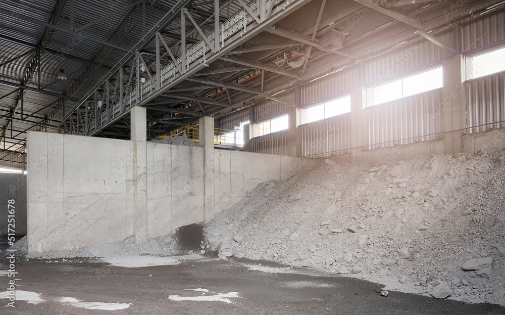 Covered ash and slag landfill, toxic waste management concept. Stock ...