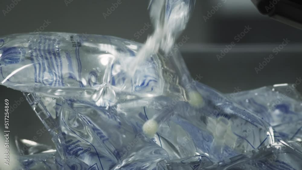 Saline Solution Production Process at a Modern Factory. Close-Up of ...