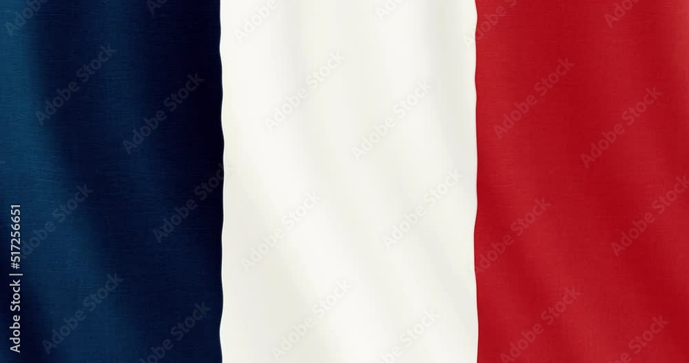 French flag seamless loop animation. 4k animation background with flag ...