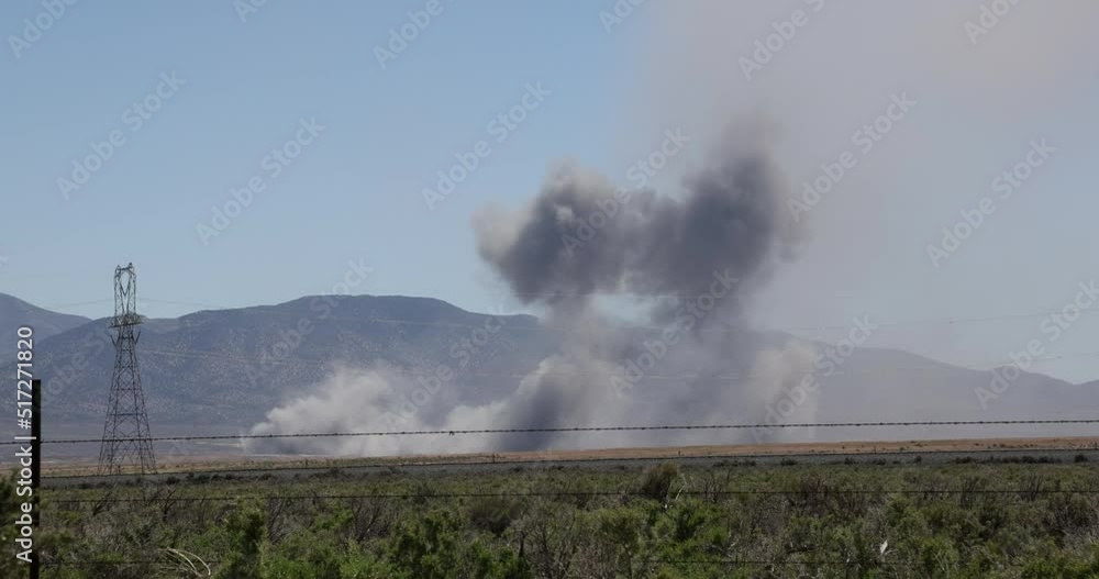 Army exploding weapons in Utah desert fast motion. Army depot ...