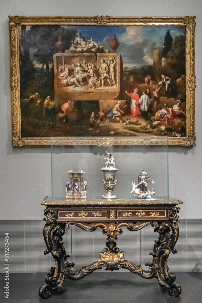 Interior of famous Amsterdam Rijksmuseum dedicated to arts and history ...