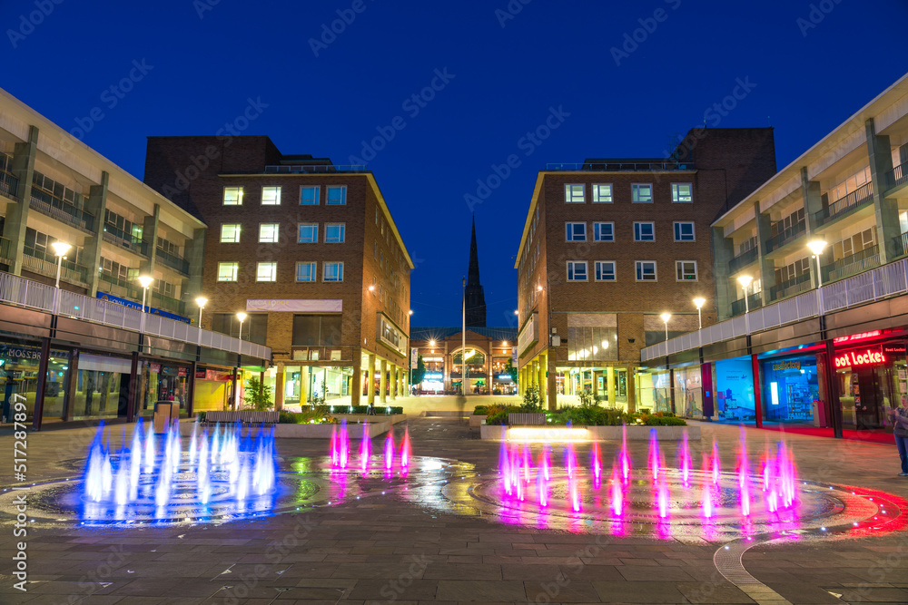 Coventry, England-June 1st, 2022: Upper Precinct shopping area with ...
