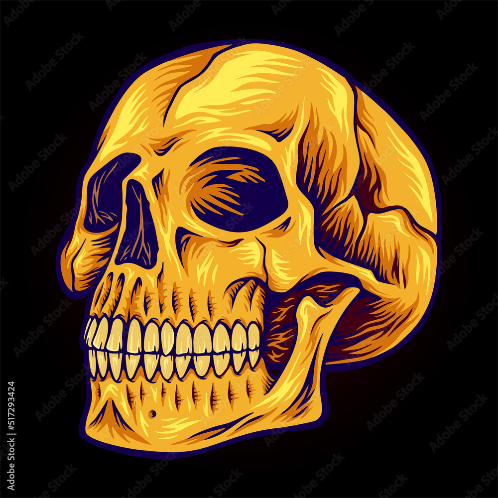 Classic skull head logo mascot Vector illustrations for your work Logo ...