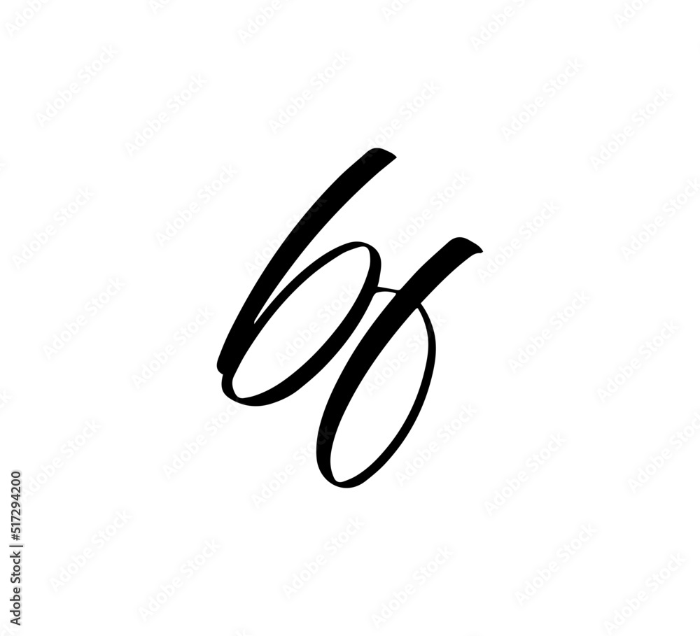 Vector Initial Letters Logo Script Handlettering Calligraphy Style bf ...