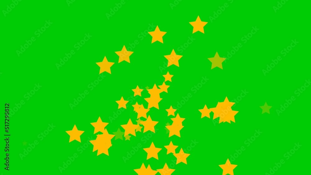 Star Cartoon Drop animated on green screen and alpha matte. 4K 2D ...