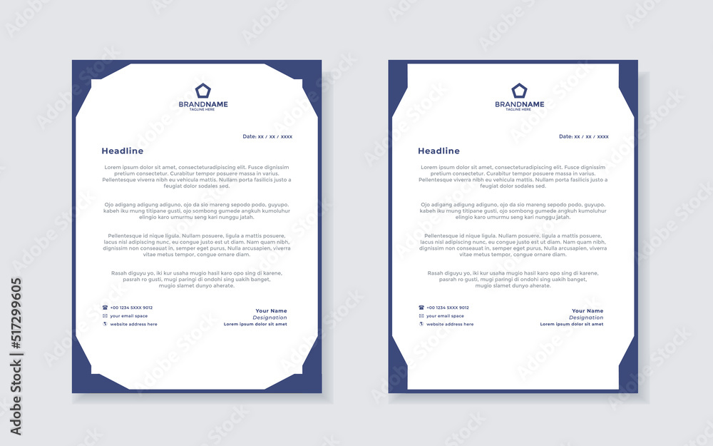 printable business letterhead templates you can customize Stock Vector ...