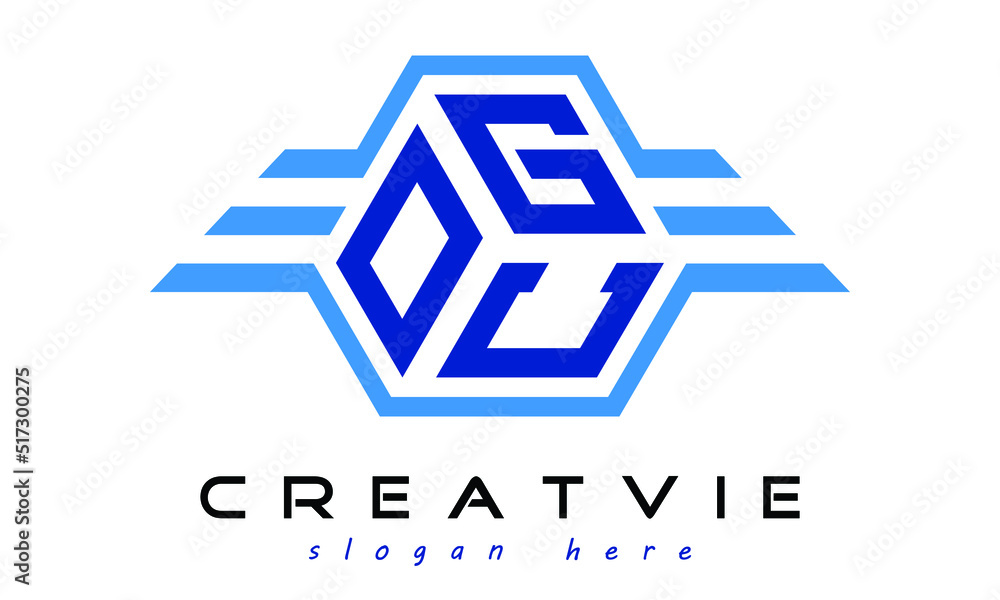 OGC three letter geometrical wings logo design vector template ...