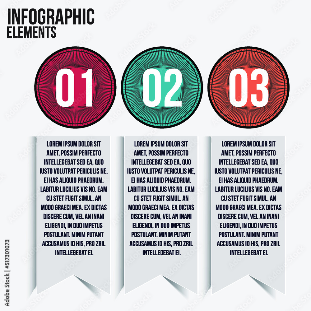 Arrow infographic concept. Vector template with 3 options, parts ...